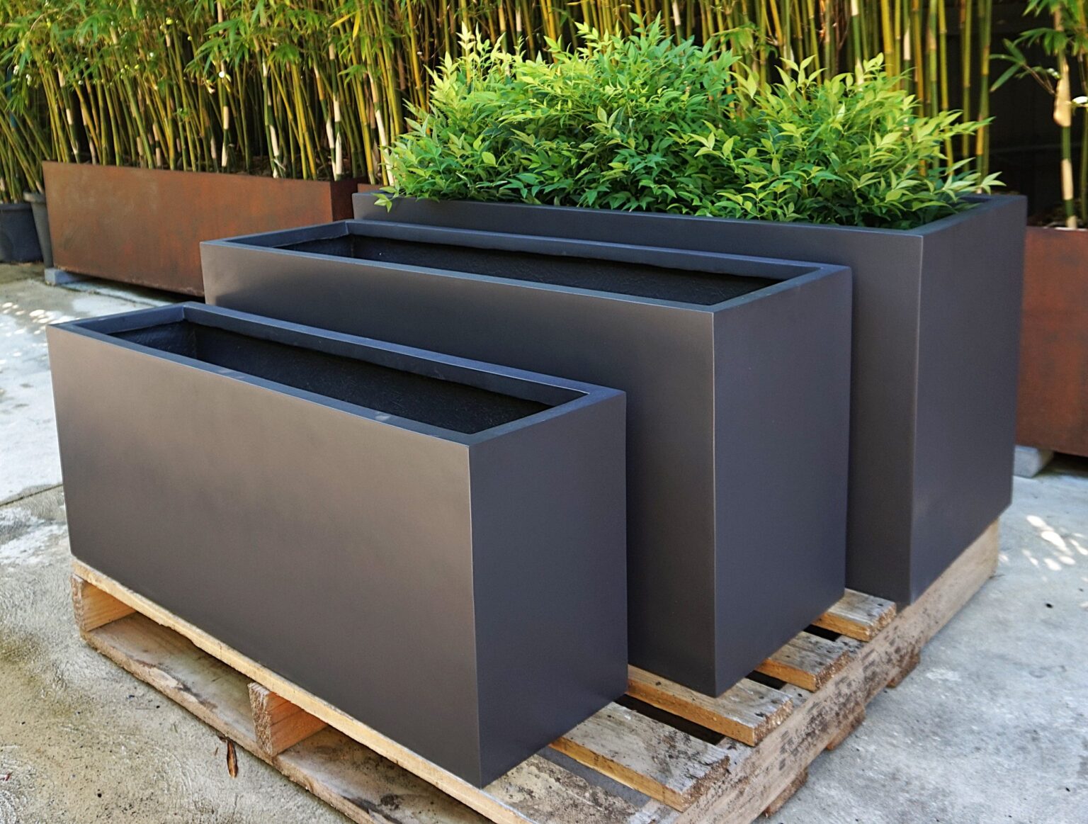 Lightweight Fibreglass Rectangle Planter Boxes - Bamboo Plus